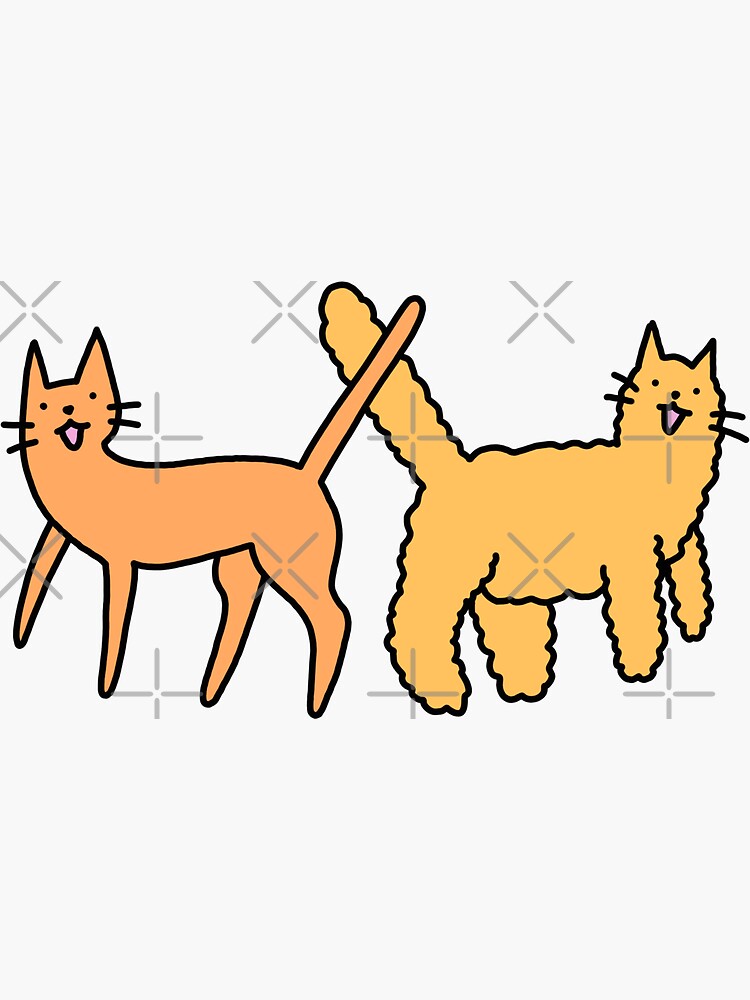 "Orange cat friends" Sticker for Sale by mrek068 | Redbubble