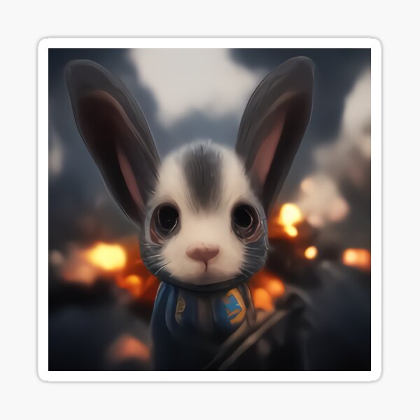 "rabbit in a battlefield" Sticker for Sale by vlknsn | Redbubble