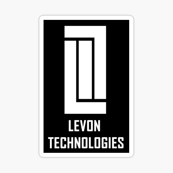 "Levon Technologies black and white logo" Sticker for Sale by ...