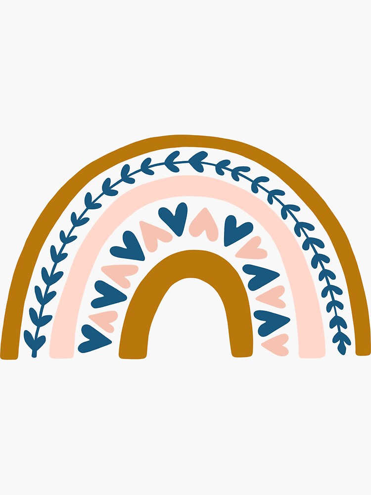 "Earthy Pastel Colors Boho Rainbow" Sticker for Sale by rainbowify ...