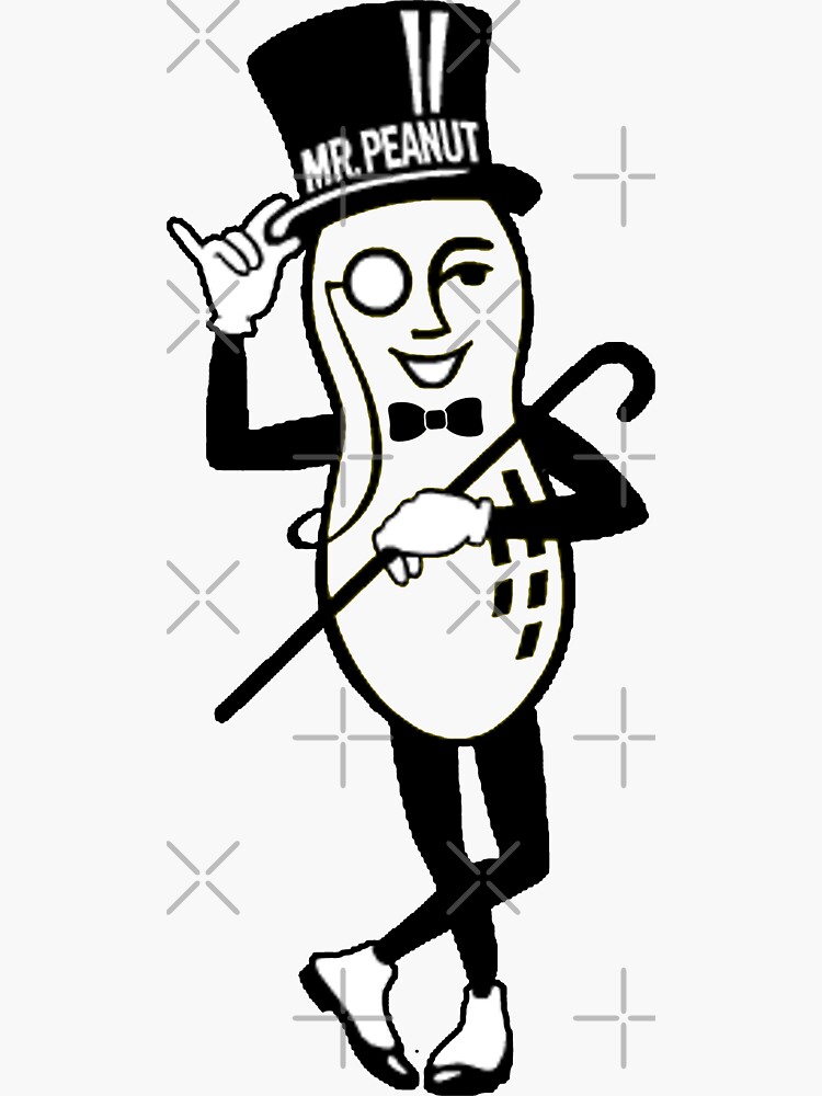 "Mr Peanut" Sticker for Sale by TheBestArt2022 | Redbubble