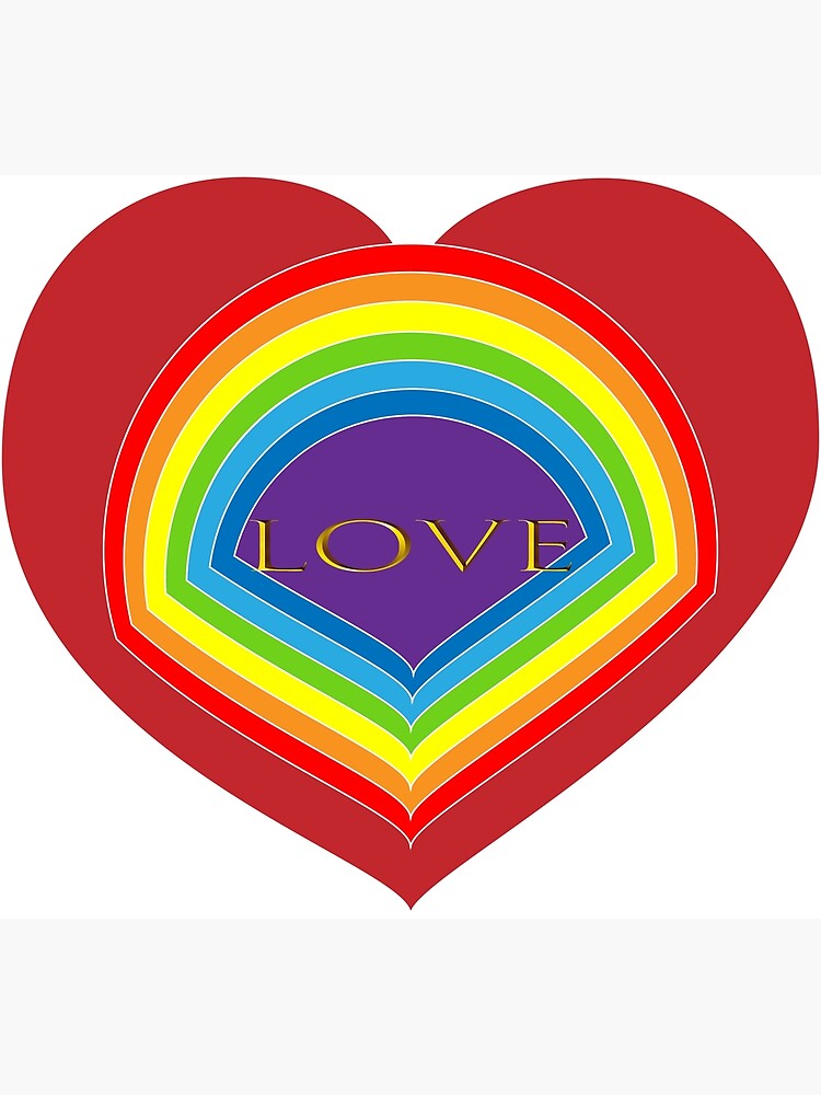 " Rainbow love concept. Modern love symbol in rainbow colors" Poster ...