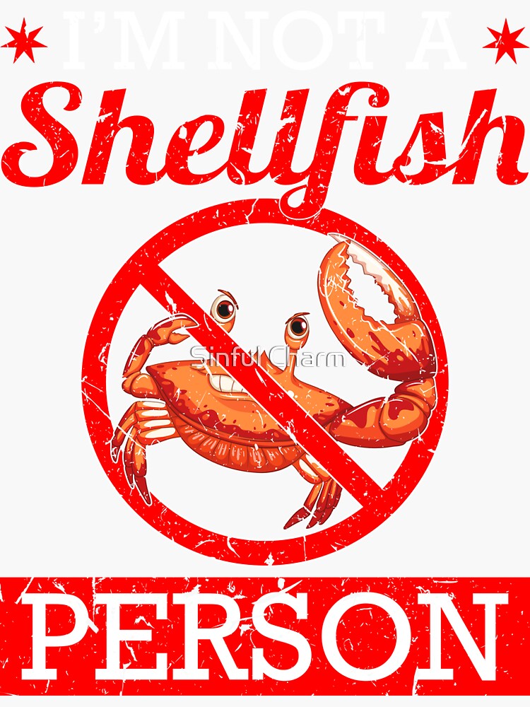 "Not A Shellfish Person Shellfish Food Allergy Medical Alert" Sticker ...