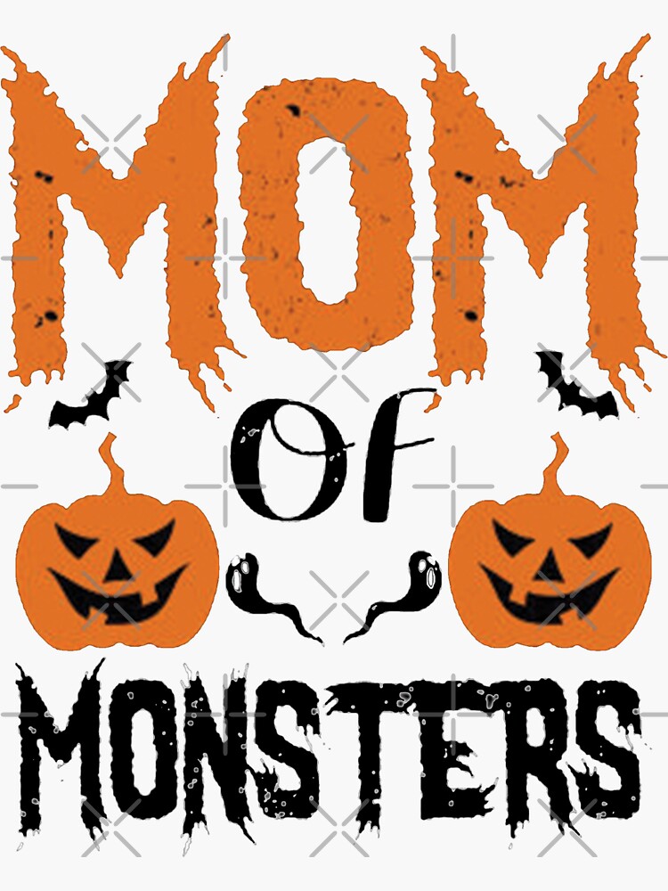 "Happy Halloween / Mom of monsters" Sticker for Sale by AYAZOU | Redbubble