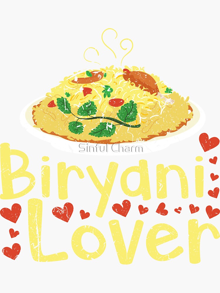 "Biryani Lover Indian Food Cuisine Culture Hindi Rice Dish" Sticker for ...