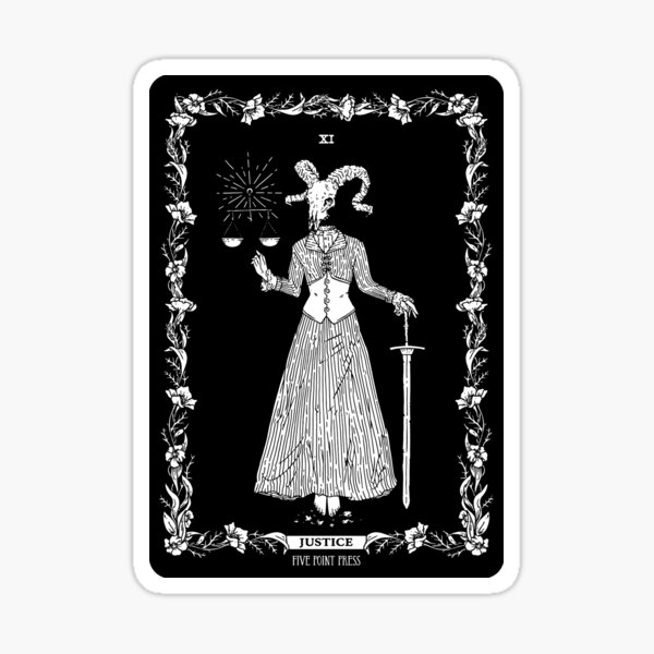 "Justice - Tarot Card 11" Sticker for Sale by FivePointPress | Redbubble