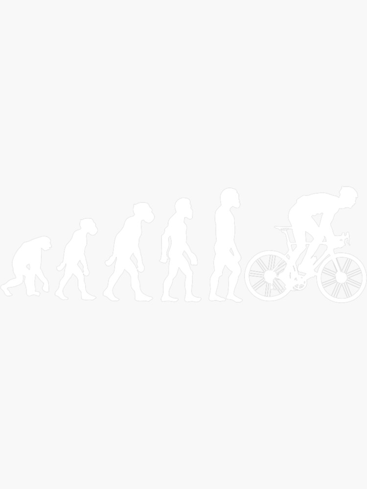 "Funny Human Cycling Evolution Athlete Bike Cyclist Biker" Sticker for ...