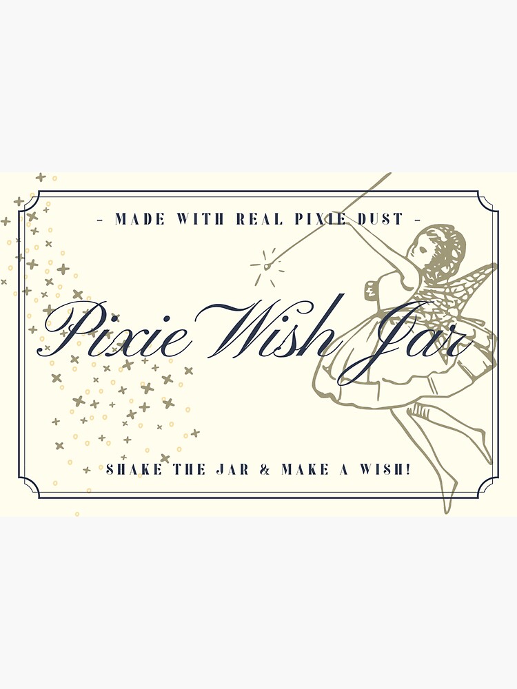 "Pixie Wish Jar Vintage Label" Sticker for Sale by SipsofSunshine | Redbubble