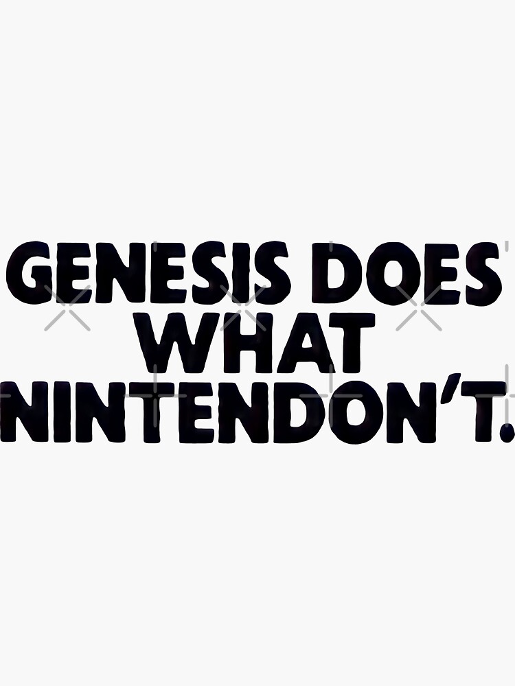 "Genesis does what Nintendon't" Sticker for Sale by Fin-Productions ...