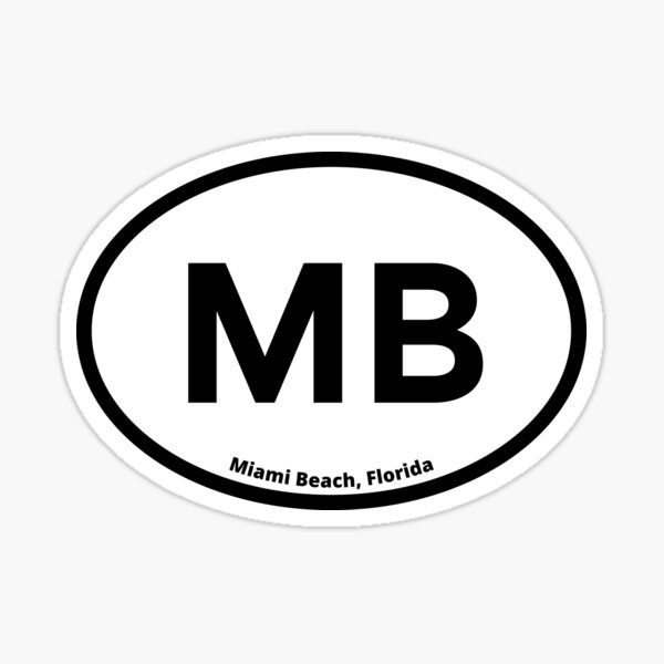 "Miami Beach (MB), Florida - oval sticker" Sticker for Sale by ...
