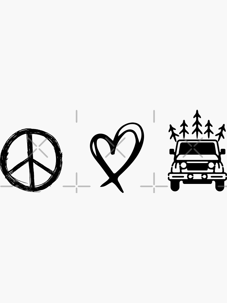 "Peace Love offroad - 4 x 4 offroad driver" Sticker for Sale by Raiko ...