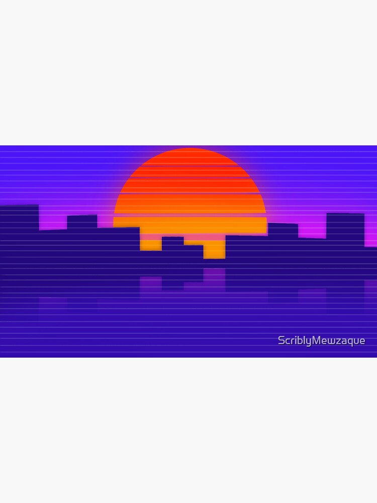 "Vaporwave Sunset" Sticker for Sale by ScriblyMewzaque | Redbubble