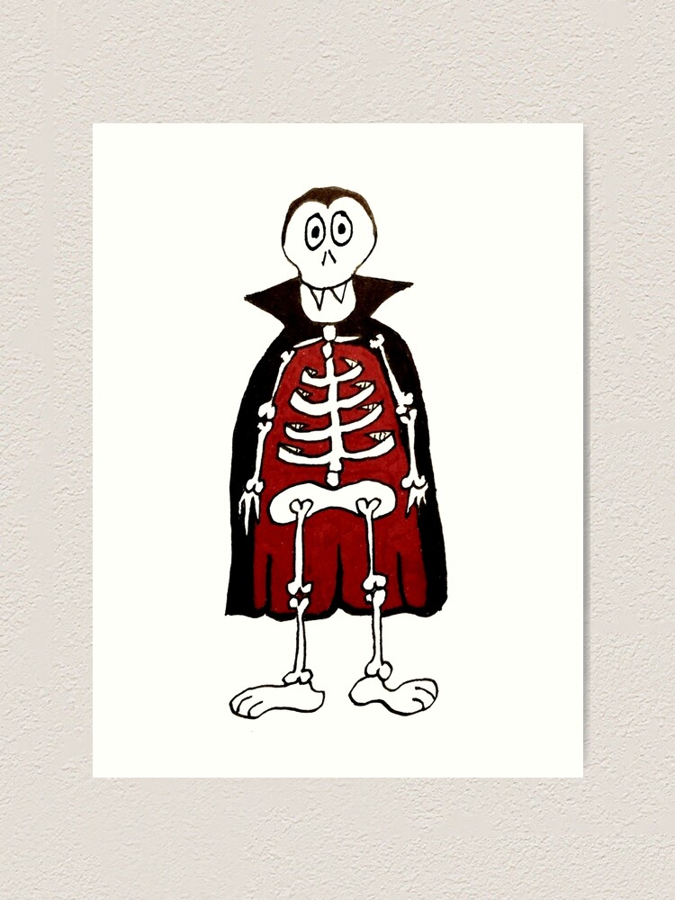 "Original Art - Cute Skeleton Vampire Count Dracula, Blood Thirsty, Day ...
