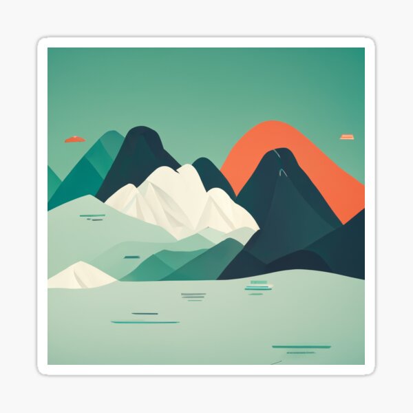 "mountain background 01" Sticker for Sale by NeuralArtwork | Redbubble