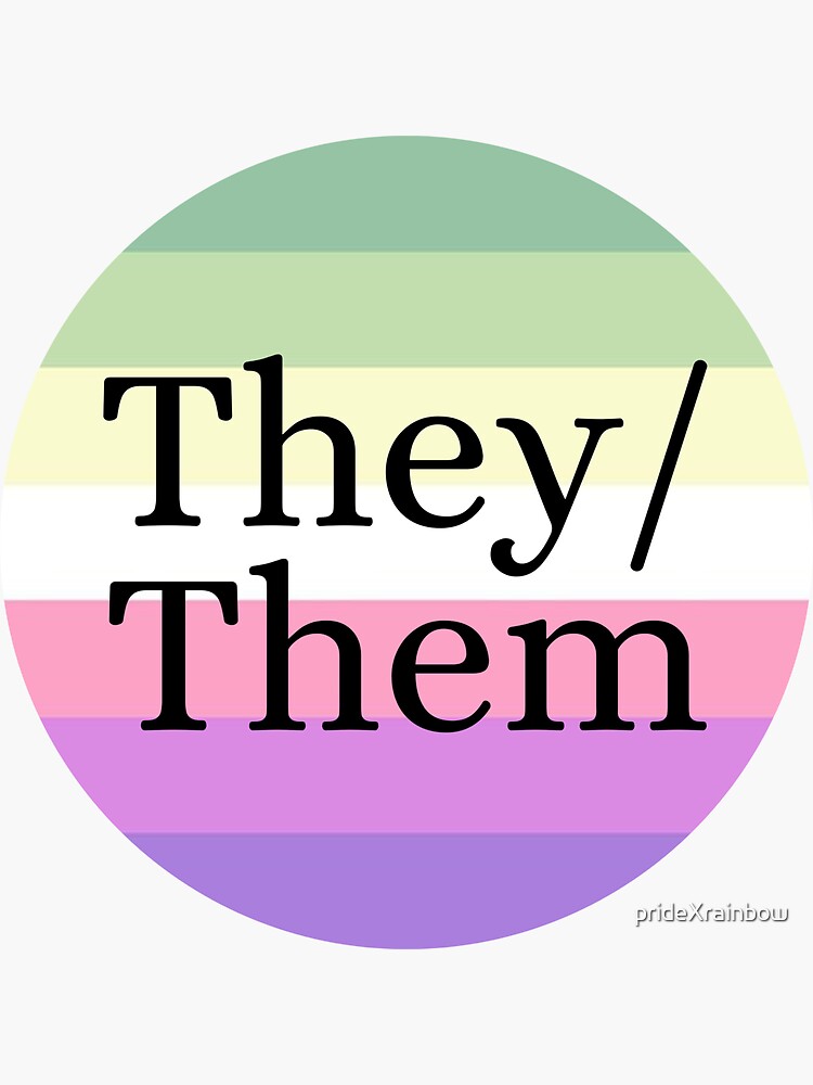 "They Them Genderfae Pronoun Gender Fae Identity Pin" Sticker for Sale ...