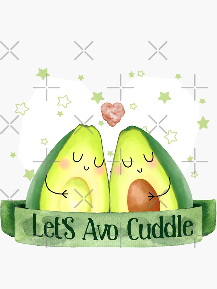 Pegatina «Lets Avo Cuddle - Juego de palabras con comida de pareja de ...