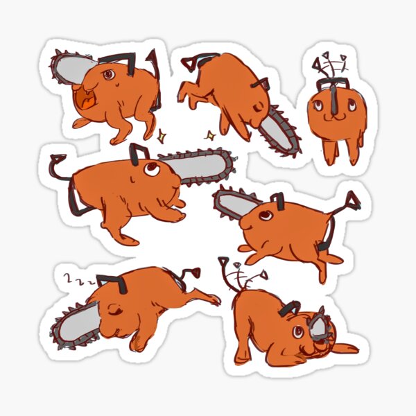 "chainsaw man - Pochita Pack of" Sticker for Sale by MohamedATouil ...