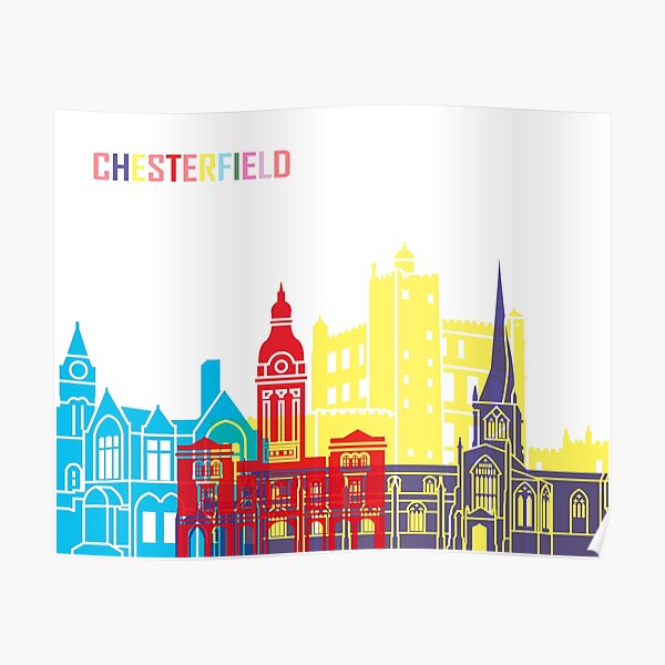"Chesterfield UK skyline pop" Poster by paulrommer | Redbubble