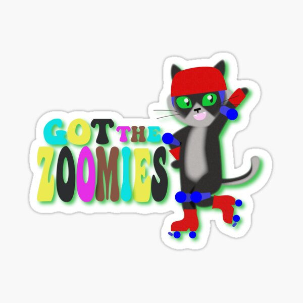 "Tuxedo Cat got the Zoomies" Sticker for Sale by GraphixbySuzu | Redbubble
