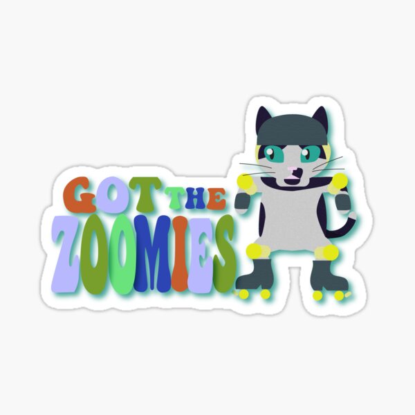 "Black and White Cat got the Zoomies" Sticker for Sale by GraphixbySuzu ...