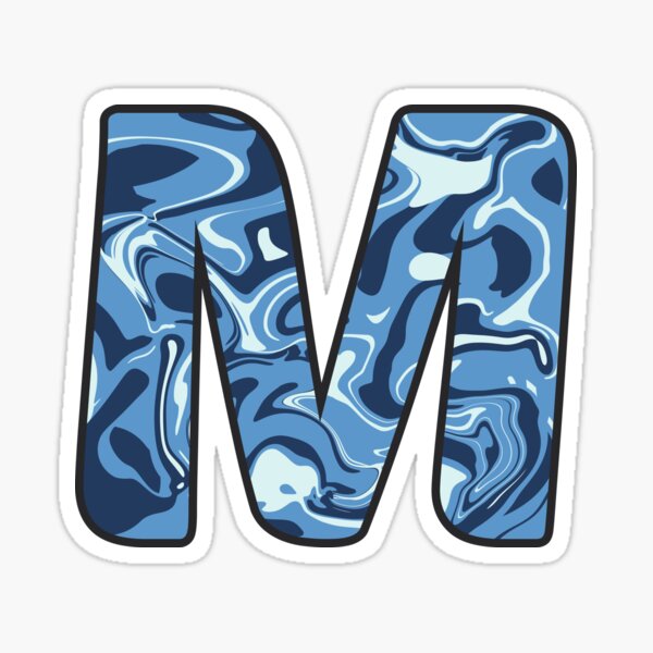 "M - Blue Marble Alphabet Letter" Sticker for Sale by Emmyteddy | Redbubble