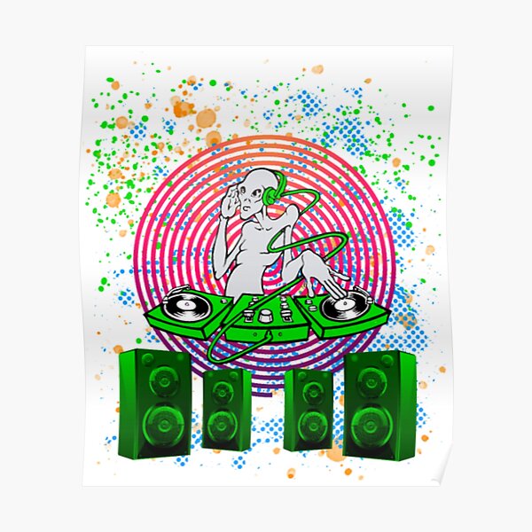 "Alien Grey DJ" Poster for Sale by TokawaManzo | Redbubble