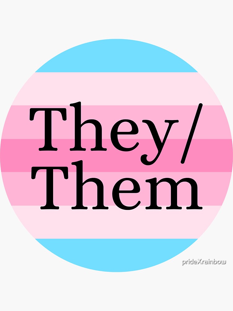"They Them Transfeminine Pronoun Transfem Gender Identity Pin" Sticker ...