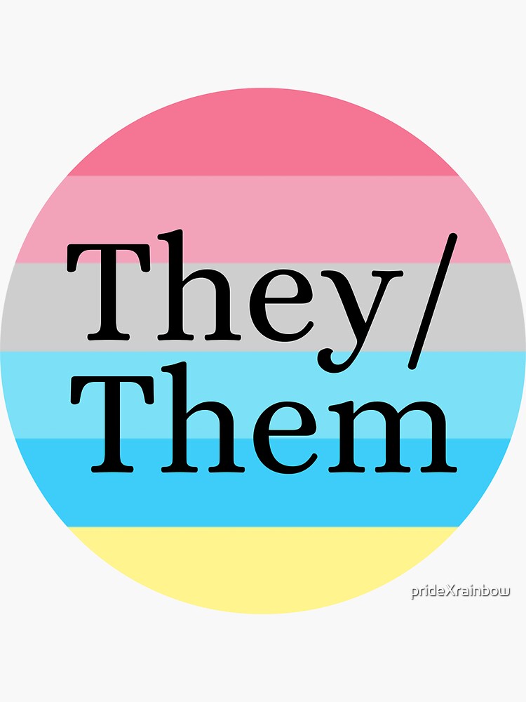 "They Them Genderflux Pronoun Gender Flux Identity Pin" Sticker for ...