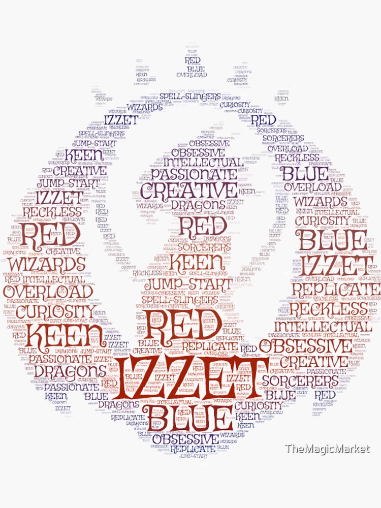 "Izzet Word Art | MTG Sticker" Sticker for Sale by TheMagicMarket ...