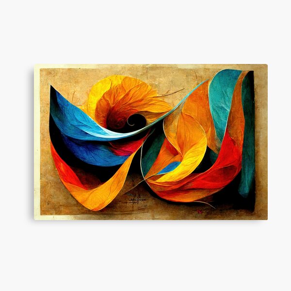 "AI Art Gallery™ - Abstract AI Art: Folds of Colors" Canvas Print for ...