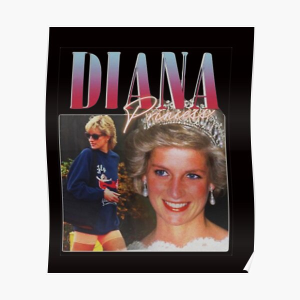 "Retro Vintage PRINCESS DIANA art" Poster for Sale by SPONKII | Redbubble