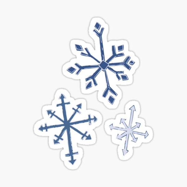 "Trio of Large Blue Snowflakes, Winter Illustration" Sticker for Sale ...