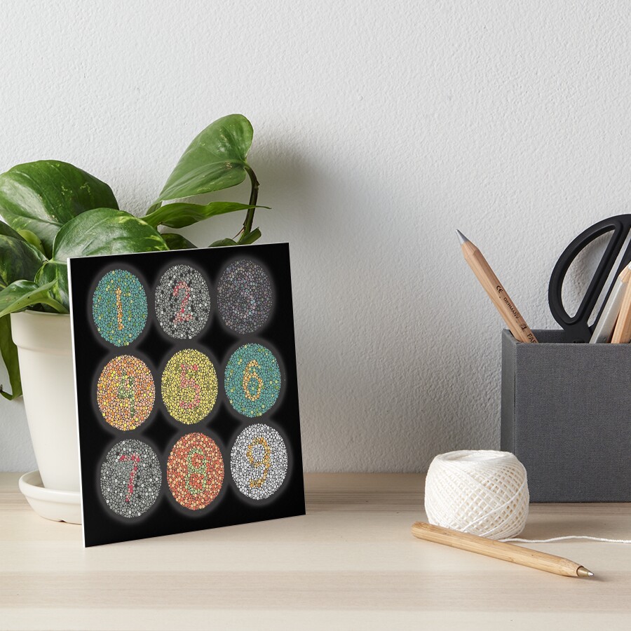 "Ishihara test diagnoses color blindness" Art Board Print for Sale by ...