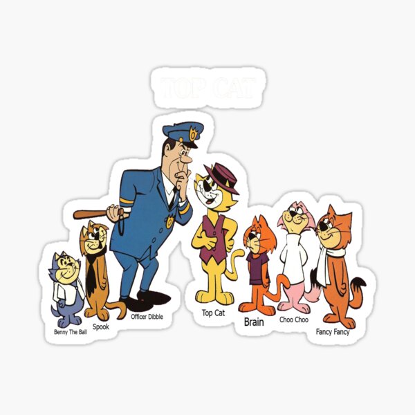 "Top Cat Cartoon " Sticker for Sale by evitagucci | Redbubble
