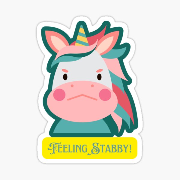 "Feeling Stabby!" Sticker for Sale by JRHolmez | Redbubble