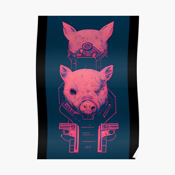 "Cyber Pig Sigil" Poster for Sale by SaltyPork | Redbubble