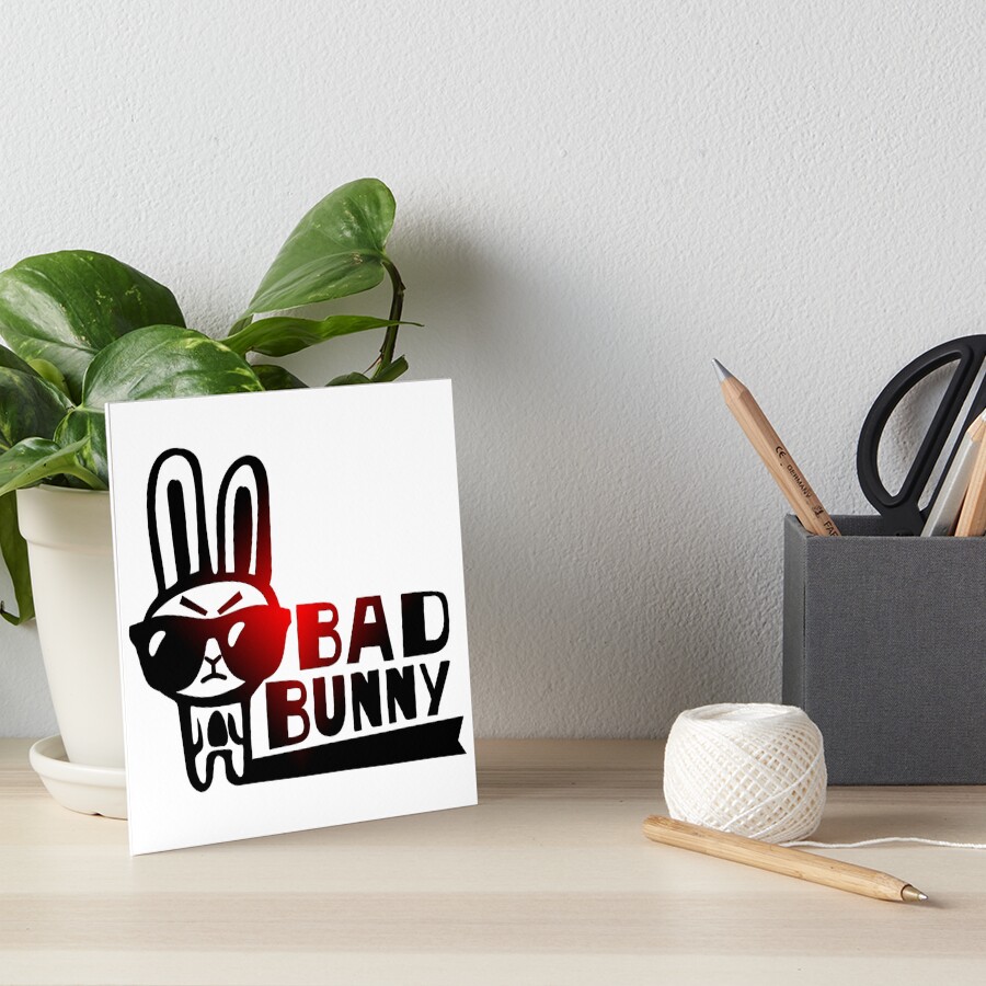 Lámina rígida «Diseño de logo de Bad Bunny rapero y cantante de puerto ...