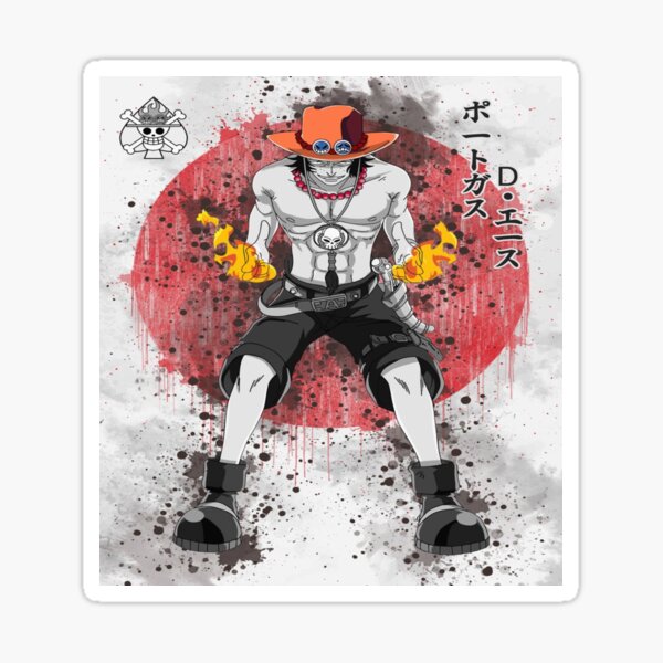 "Portgas D. Ace One Piece" Sticker for Sale by Dotsonart | Redbubble