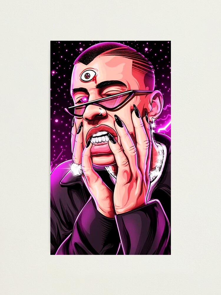 Lámina fotográfica «Diseño de logo de Bad Bunny rapero y cantante de ...