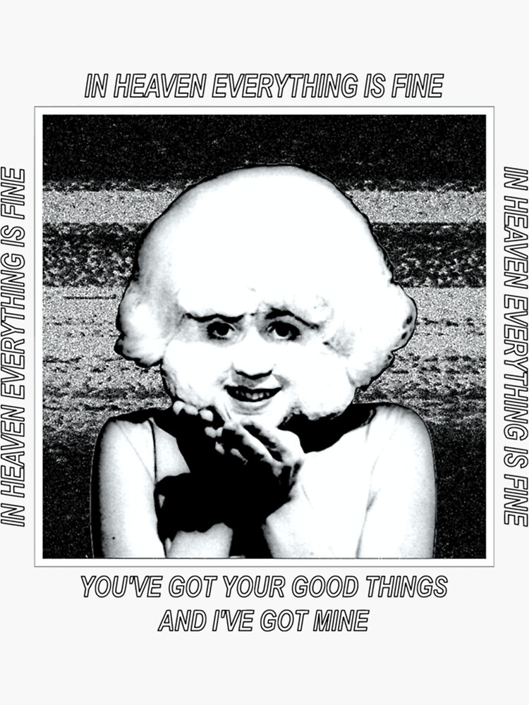 "In Heaven David Lynch Eraserhead Lady in the Radiator" Sticker for ...