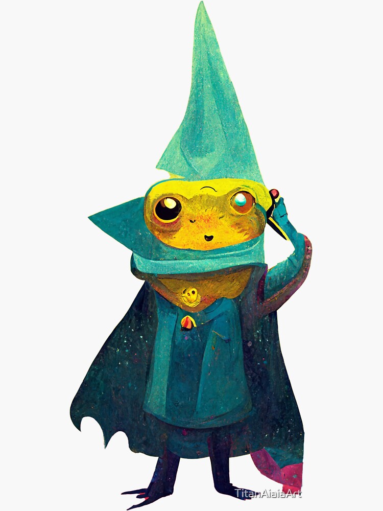 "Lottie the Newbie Frog Wizard AI Art" Sticker for Sale by ...