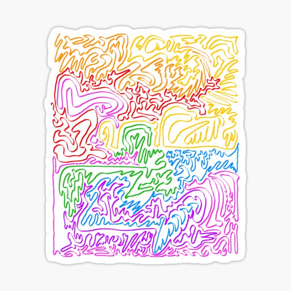 "rainbow line art" Sticker for Sale by jojobeeee | Redbubble