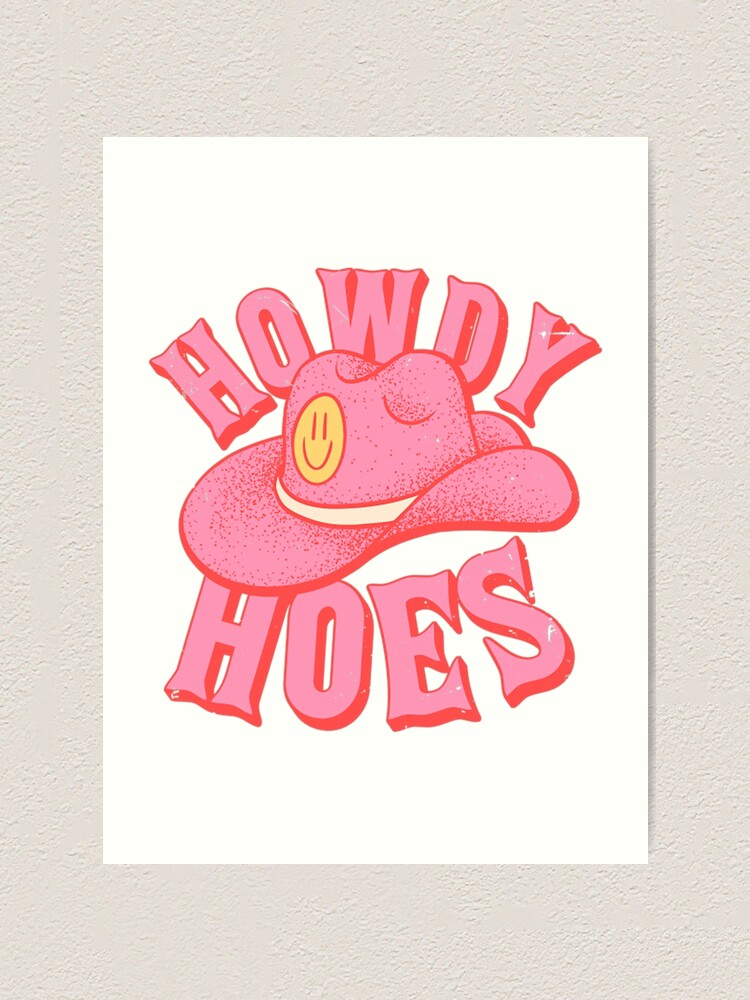 "HOWDY HOES Preppy Aesthetic Creamy Pink .Background" Art Print for ...