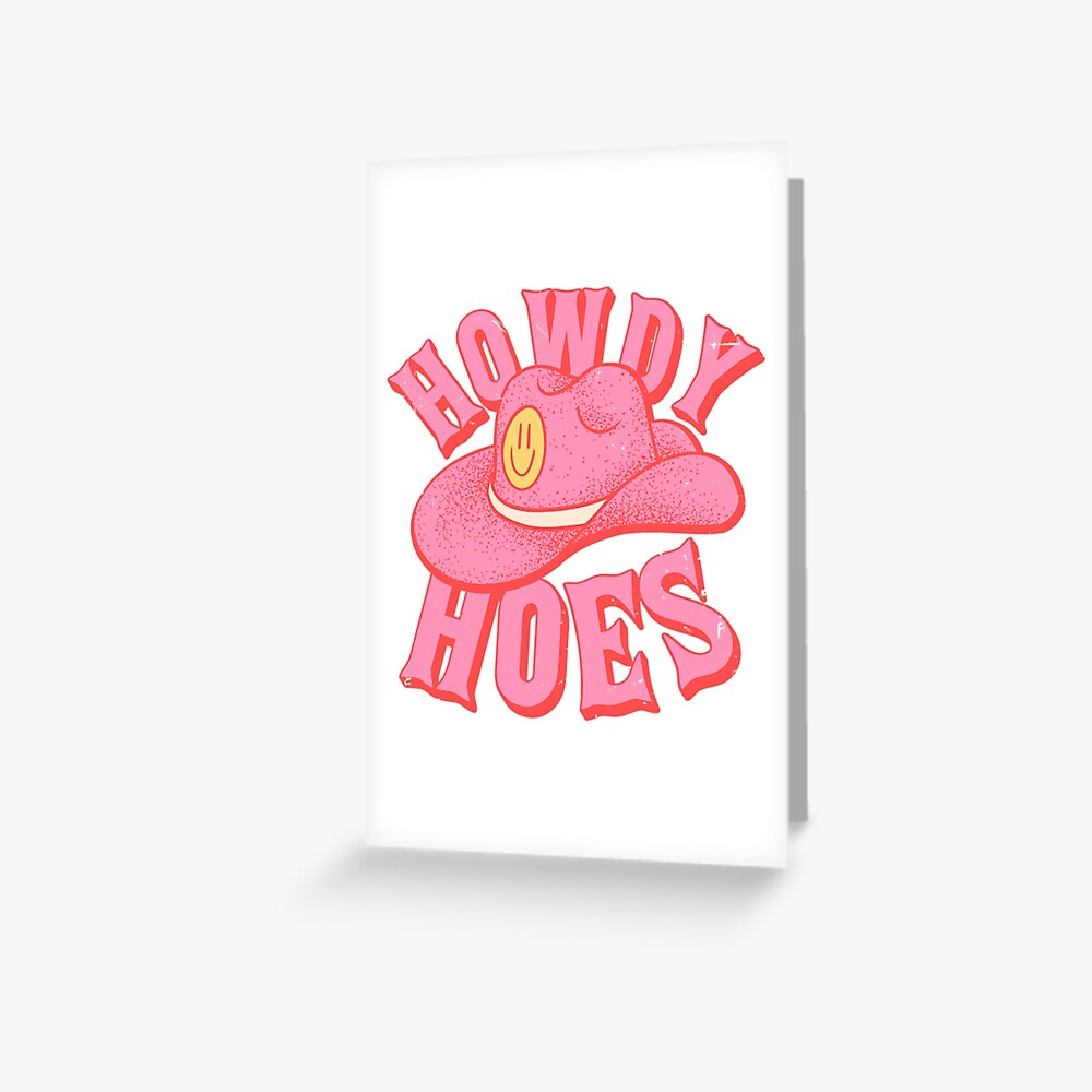 "HOWDY HOES Preppy Aesthetic Creamy Pink .Background" Greeting Card for ...