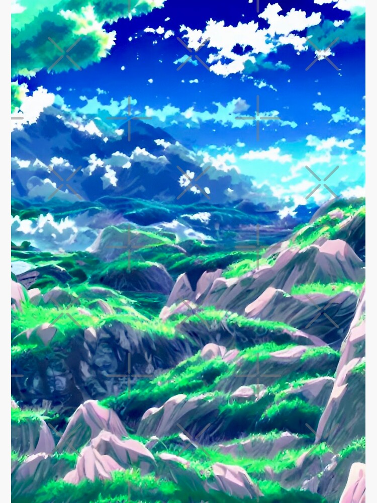 "Anime Mountain Range" Sticker for Sale by Art-of-AI | Redbubble