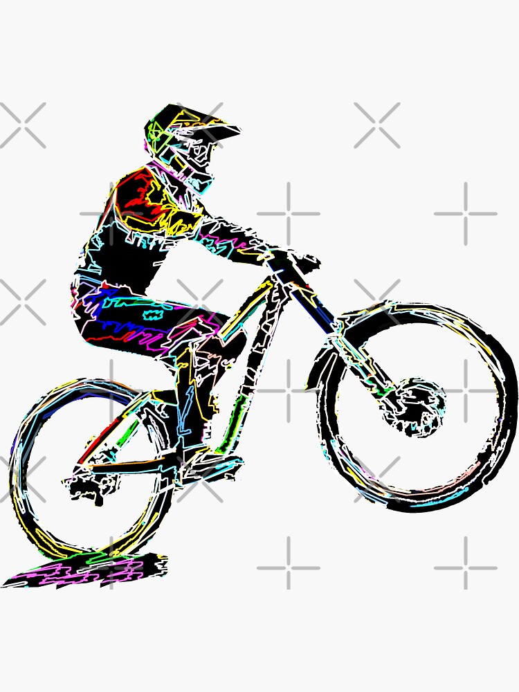 " downhill mountain biking" Sticker by ricobarinas | Redbubble