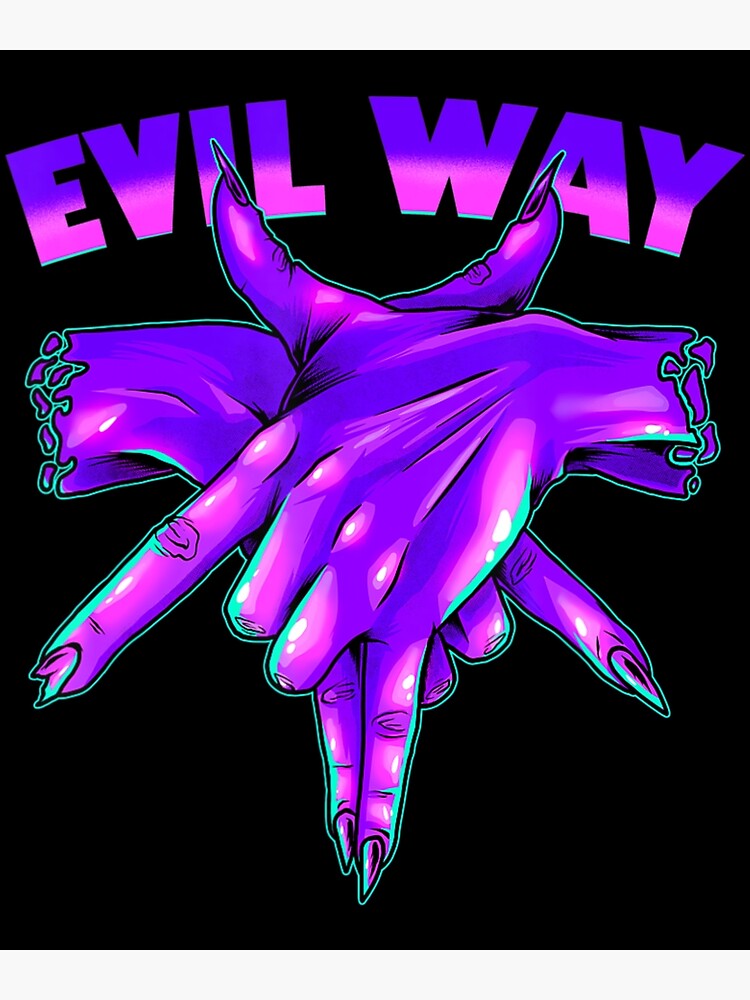 Póster «Evil Way Pentagrama Mano Diablo Símbolo satánico Emo Punk ...