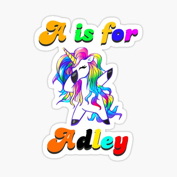 "A For Adley" Sticker for Sale by Merchwithacause | Redbubble