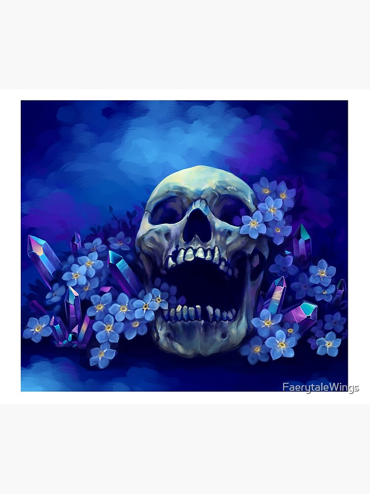 Skull and Forget-me-nots Tapestry sold by Emily Duncan | SKU 41307474 ...
