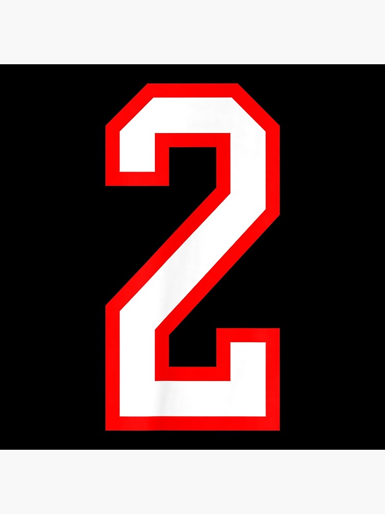 "Number #2 White Red Sports Jersey Birthday Lucky Number 2" Poster for ...